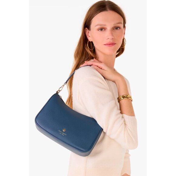 kate spade | Bags | S Kate Spade Emma Shoulder Bag Blue Leather ...